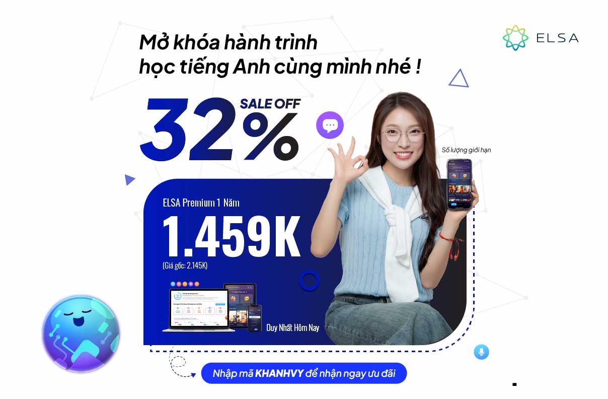ELSA AI - Đối thoại tiếng Anh trực tiếp với AI